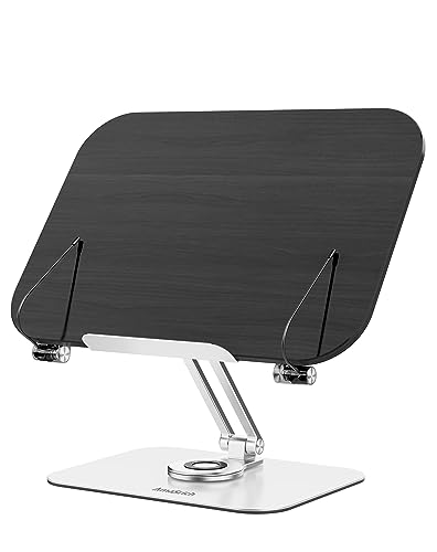 Amasrich Book Holder Stand for Reading Hands Free, Adjustable with 360 ...