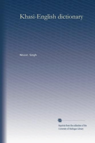 Khasi-English dictionary: Singh, Nissor.: Amazon.com: Books
