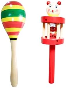 Colourful Wooden Baby Rattle Toy - Hand Crafted Rattle Set for Kids ...