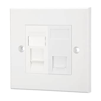 Computer Spares Telephone & Cat5e RJ45 Faceplate/Wall Outlet – for Use ...