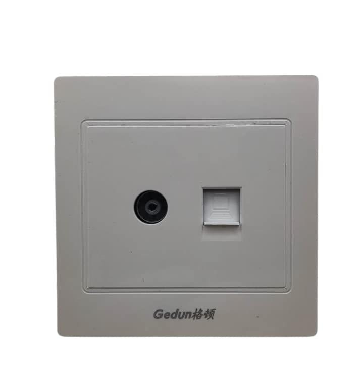 Electric RJ45 Network + TV Aerial Socket Wall Mount Coaxial Outlet ...