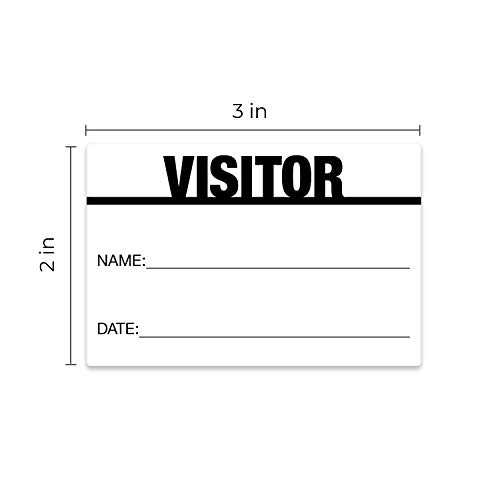 Snapklik.com : Black On White Visitor Pass / 500 Classic ID Labels ...