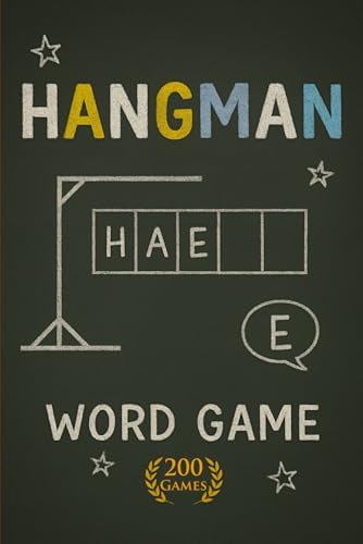 Hangman Word Game Book – 200 Games | Chalkboard Style Cover for Kids ...
