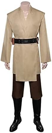 Amazon.com: Banbas Young Qui-Gon Jinn Cosplay Costume Full Set Jacket ...