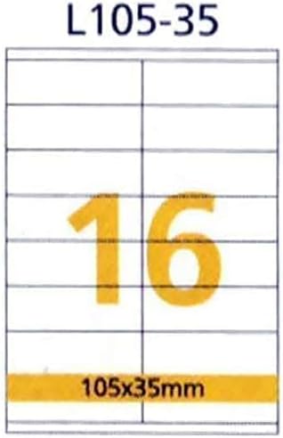 Riklabel a4 100 sheets multipurpose labels pack of 16, 105 mm x 35 mm ...