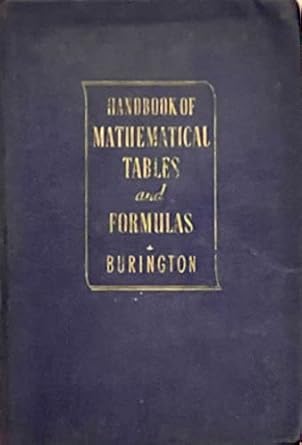Handbook of Mathematical Tables and Formulas: Richard Stevens Burlington: Amazon.com: Books