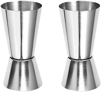 Jetisva 2pcs Stainless Steel Drink Measures - 25ml & 50ml Shot Measure Gift Set for Bar, Party ...