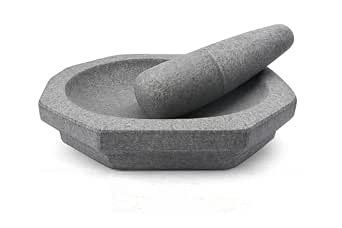 Amazon.com: Subaa Kalvam Stone Mortar Pestle for Kitchen (8 inch ...