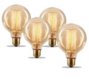 Buy GAUVIK 4 Watts Edison Screw Type Round Filament Bulb for E27 Screw ...