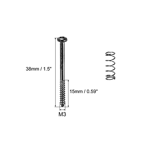 PATIKIL Bass Guitar Pickguard Mounting Screws with Spring M3x38mm Bass ...