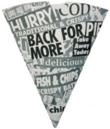 30 x Disposable Newsprint Paper Chip Cones party take away : Amazon.co ...