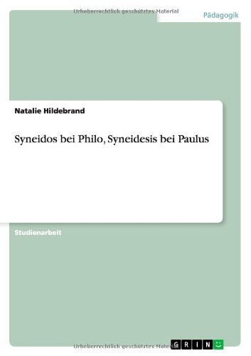 Amazon.com: Syneidos bei Philo, Syneidesis bei Paulus (German Edition ...