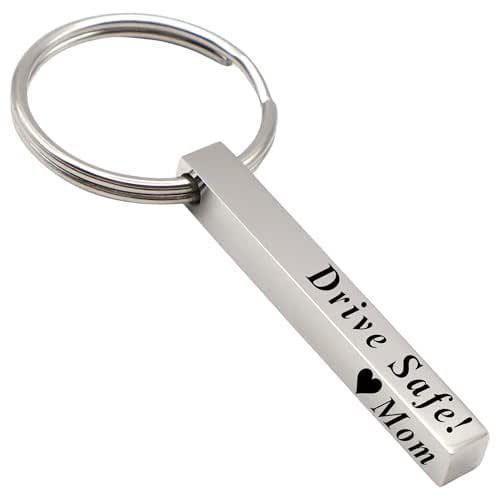 Amazon.com: Personalized 4 Sided Stainless Steel Keychain - Custom 3D ...