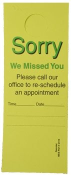Sorry We Missed You Door Hangers 4.25 x 11" (50/pkg) - MES-2410: Amazon ...