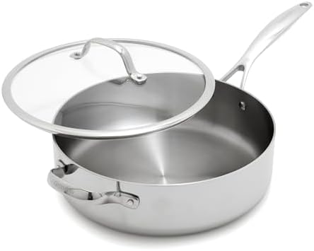 Amazon.com: GreenPan Valencia Pro Tri-Ply Stainless Steel 5QT Sauté Pan ...