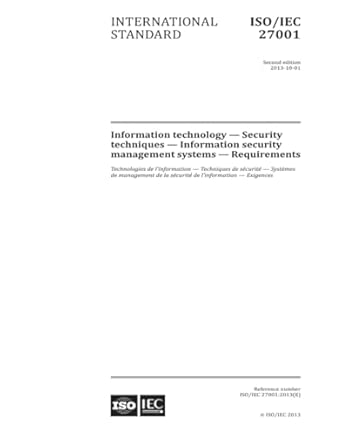 Amazon Iso Iec 27001 2013 Second Edition Information Technology