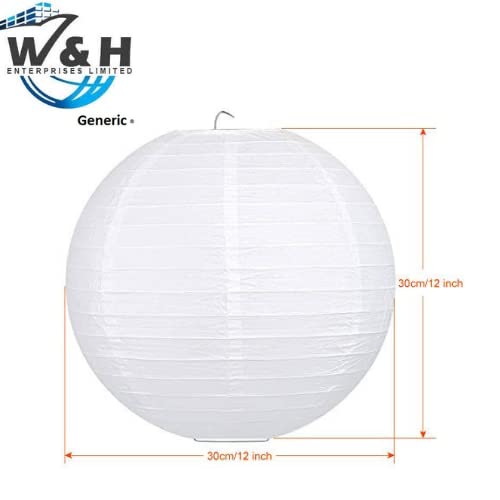 Round Ceiling Paper Light Shade Bamboo, 30 cm Ribbed Style Lampshade ...