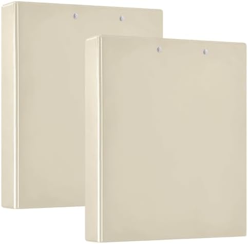 Amazon.com : Moudou Beige Cream Solid Color 3 Ring Binder 1 Pack, 1.5 ...