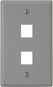 ICC 2-Port Keystone Wall Plate (1 Pack), UL Listed, Durable ABS Plastic ...