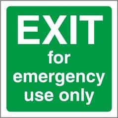 exit for emergency use only- Safety sign sticker, Waterproof PVC ...