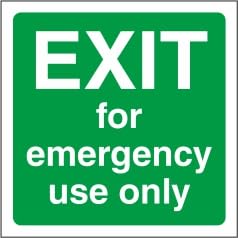 exit for emergency use only- Safety sign sticker, Waterproof PVC ...