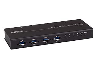 ATEN US3344I 4 x 4 USB 3.2 Gen 1 Industrial Hub Switch, Includes ...