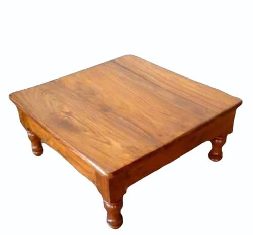 The Muebles Store Plain Wooden Pooja Chowki for Temple, Multipurpose ...
