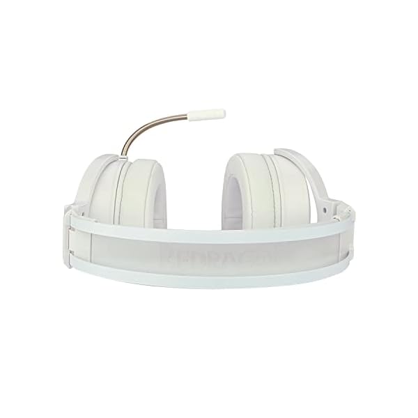 Redragon LAMIA 2 white, USB RGB Gaming Headset w/stand - EverKing LLC