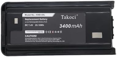 Amazon.com: TAKOCI KNB-69L 3400mAh li-ion Battery for Kenwood TK3400 ...