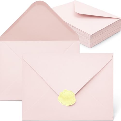 Amazon.com : YINUOYOUJIA 50 PCS Pink Specialty Paper Envelopes A7, 5 x ...