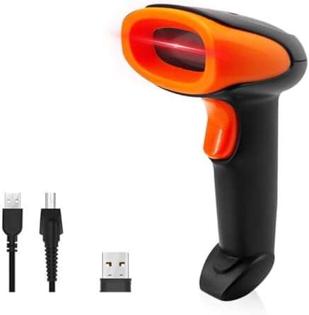 Barcode Scanner, Handheld QR Code Scanner with Rechargeable for Digital ...