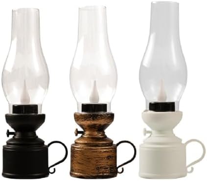 3PCS Electronic Oil Lamp, LED Oil Lamp, Vintage Flameless Table Lamp ...