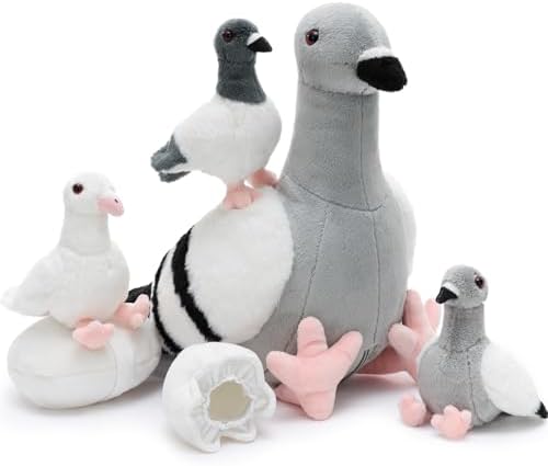 Amazon.com: Tezituor 6-Piece Pigeon Stuffed Animal Set,Realistic Pigeon ...