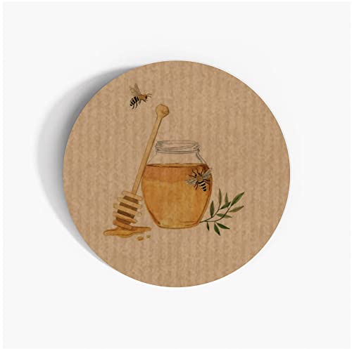 Honey Bee Jar Paper Labels, 37mm Self-adhesive Stickers, Multipack ...