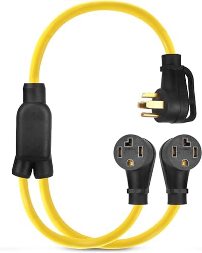 LudoPam NEMA 14-30P to Two NEMA 14-30R Dryer Y Split Plug Adapter Cord ...