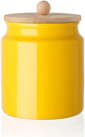 Amazon.com: Glass Jar with Wooden Lids, Yellow Lemon Pack Storage ...
