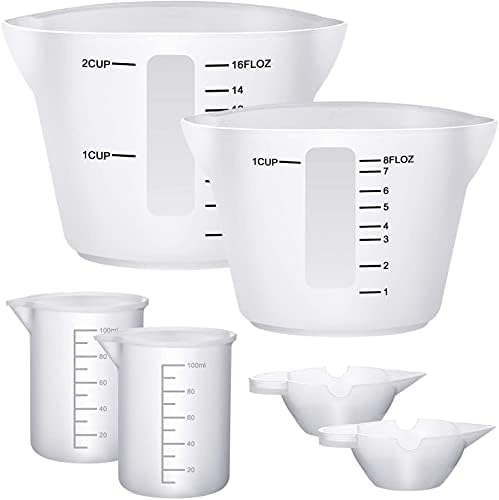 IHUIXINHE 100 ml Multipurpose Silicone Measuring Cups, for DIY Resin ...