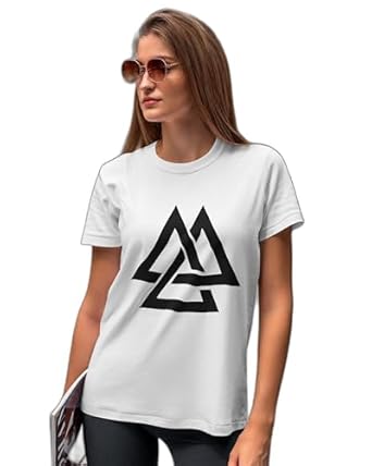 Buy Loraxle Women T Shirt Printed Round Neck, Regular Fit, Casual White ...
