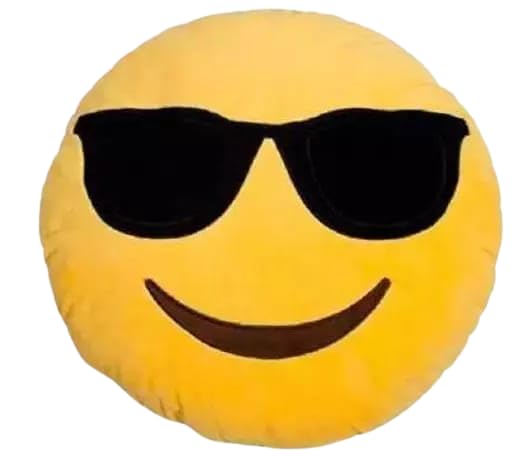 Soft Toy Smiley Yellow Soft Pillow Enjoy Print Pillow, Size 30 cm ...