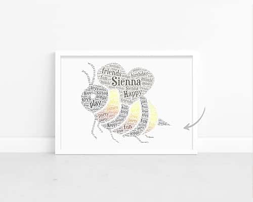 Personalised Bumble Bee Word Art Print - A5, A4 Prints & Framed ...
