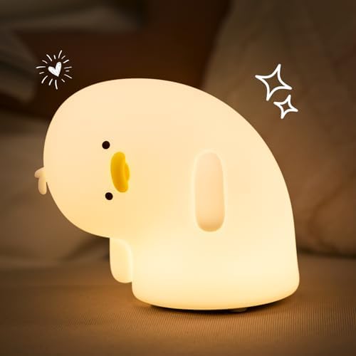 URAQT Lying Flat Duck Night Light, Portable LED Baby Lamp, USB ...