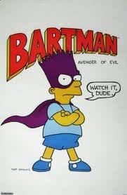 Amazon.com: Bart Simpson Bartman Mint Sealed Poster Avenger of Evil ...