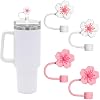 Amazon.com: SpexArt 4 Pcs Cherry Blossom Straw Cover Cap for Stanley ...