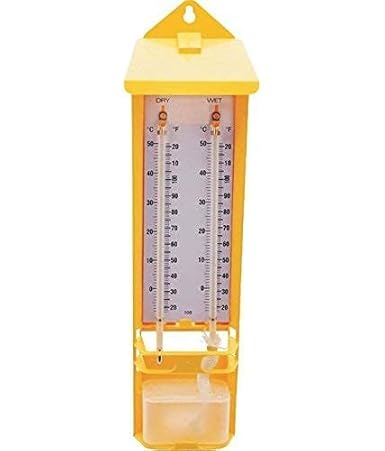 AjantaExports Hygrometer Yellow Wet Bulb Dry Bulb Psychrometer Relative ...