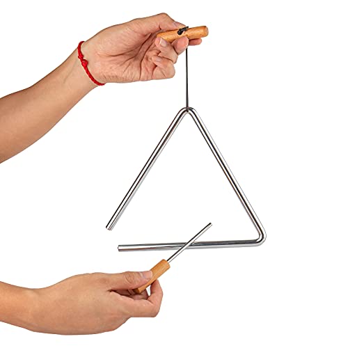 Musfunny Triangle Hand Percussion with Striker, Rhythm Steel Triangles ...