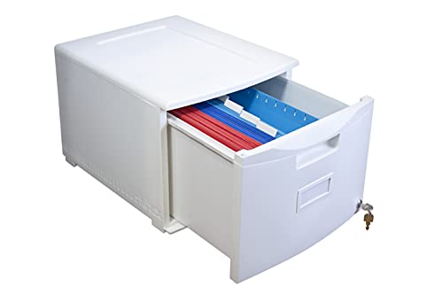 Snapklik.com : Storex Plastic One-Drawer File CabinetLocking Document ...