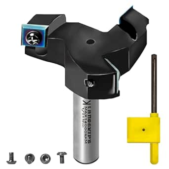 CNC Spoilboard Surfacing Router Bit, 1/2" Shank 3" Cutting Diameter ...