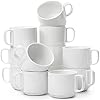 Amazon.com: BTaT- Porcelain Stackable Coffee Mugs, 12 Pack, 12 oz ...