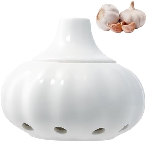 YILANJIN Ceramic Garlic Storage Jar, Garlic Keeper with Lid, Garlic Pot ...