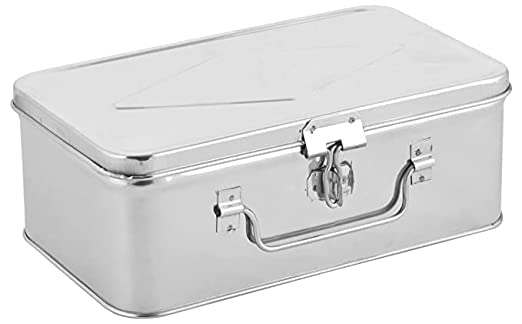 Stainless Steel Bank Locker Box/Cash Box/Jewellery Box - Rectangle (20. ...